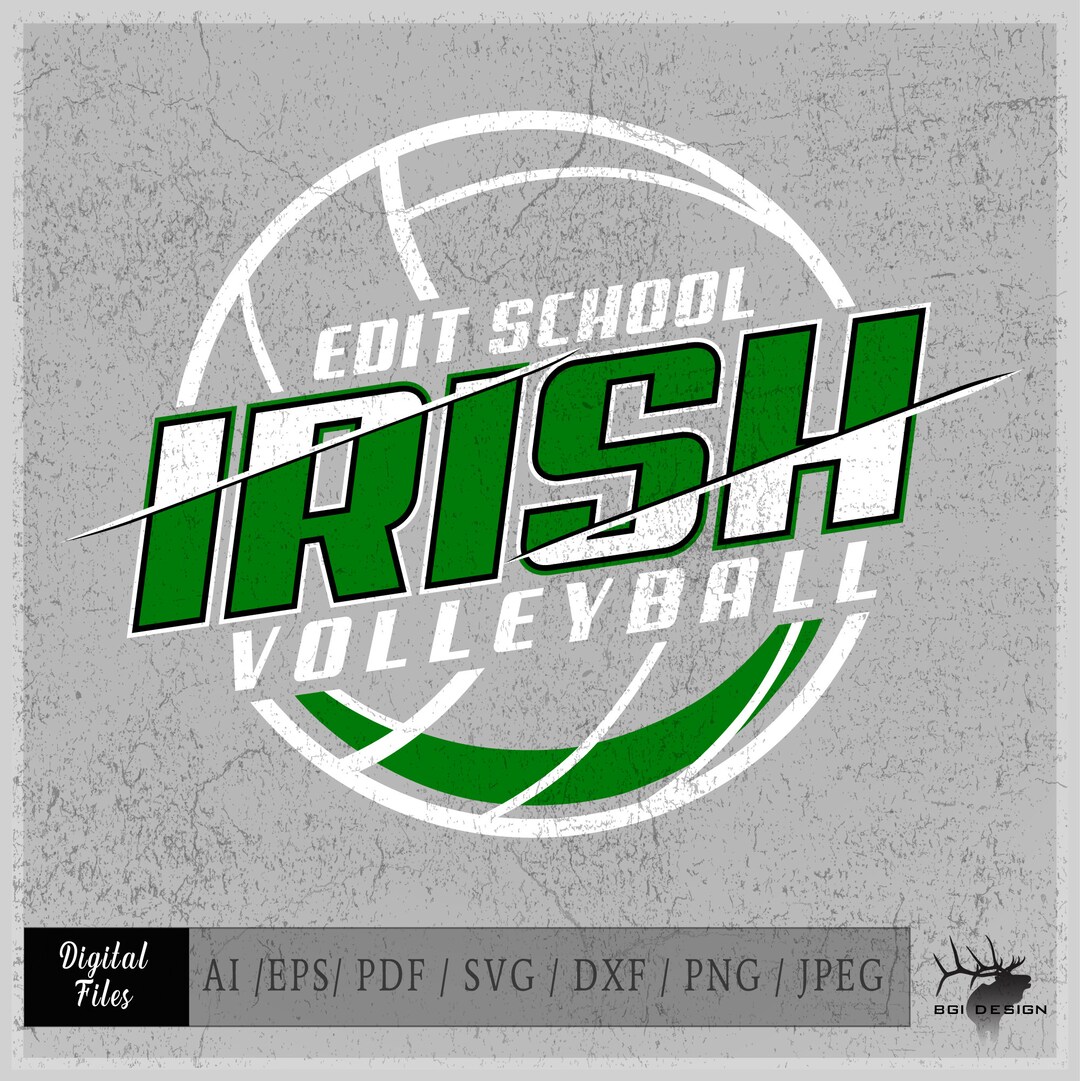 Editable Irish Volleyball Vector Eps / Ai / Svg / Png Tshirt Template ...