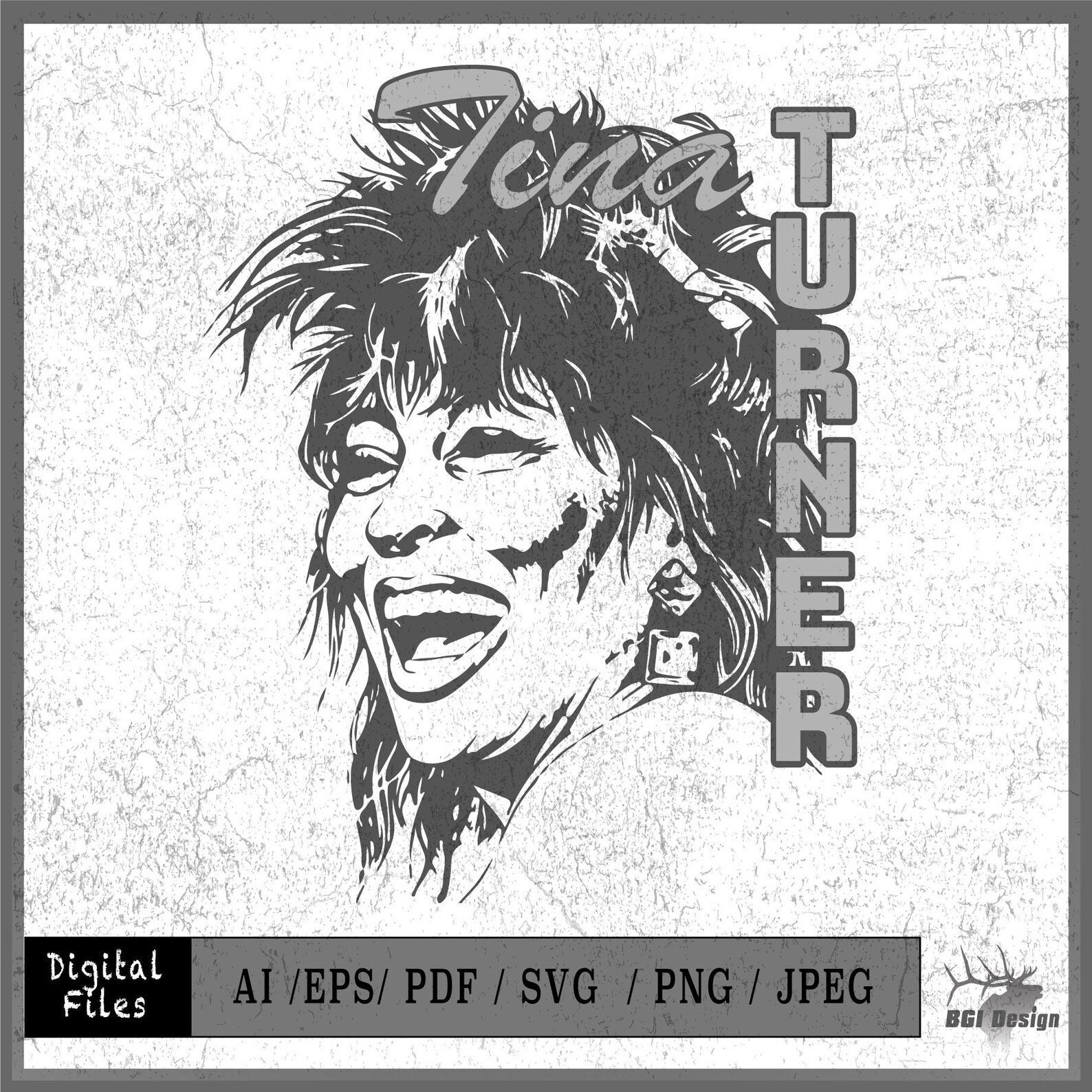 Tina Turner Vector Eps / Ai / Svg / Pdf / Png 5000x5000 Pixels - Etsy UK