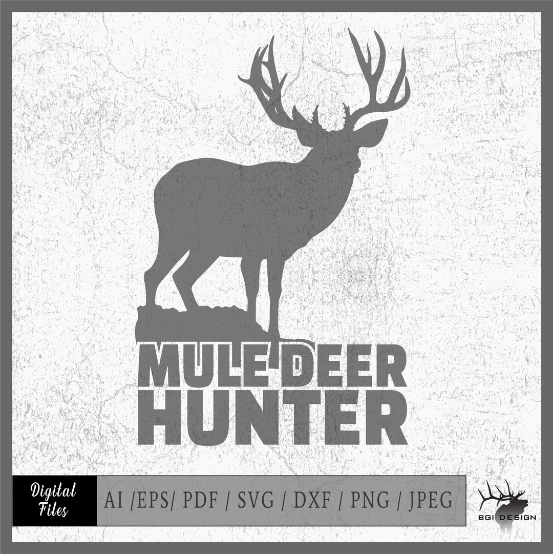 Mule Deer Hunter 3 Vector Eps / Ai / Svg / Png / Jpeg 4000x5019 Png - Etsy