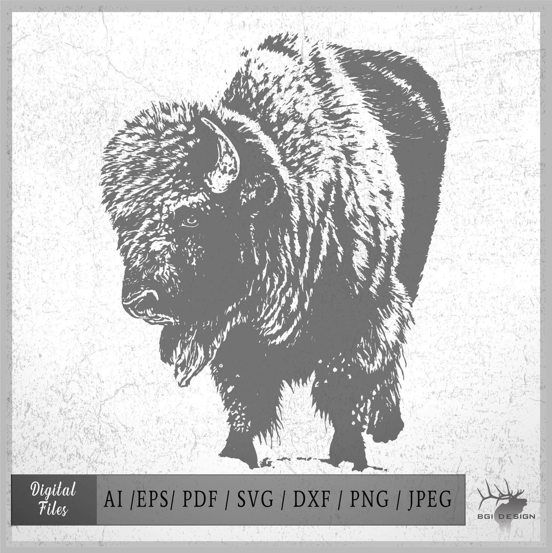 Bison 7 Vector Eps / Ai / Pdf / Svg / Dxf / Png / Jpeg Buffalo - Etsy
