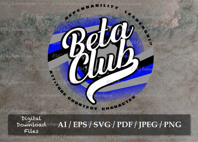 Beta Club Vector Files .ai / .eps / Pdf / Svg / Dxf / Png - Etsy Denmark