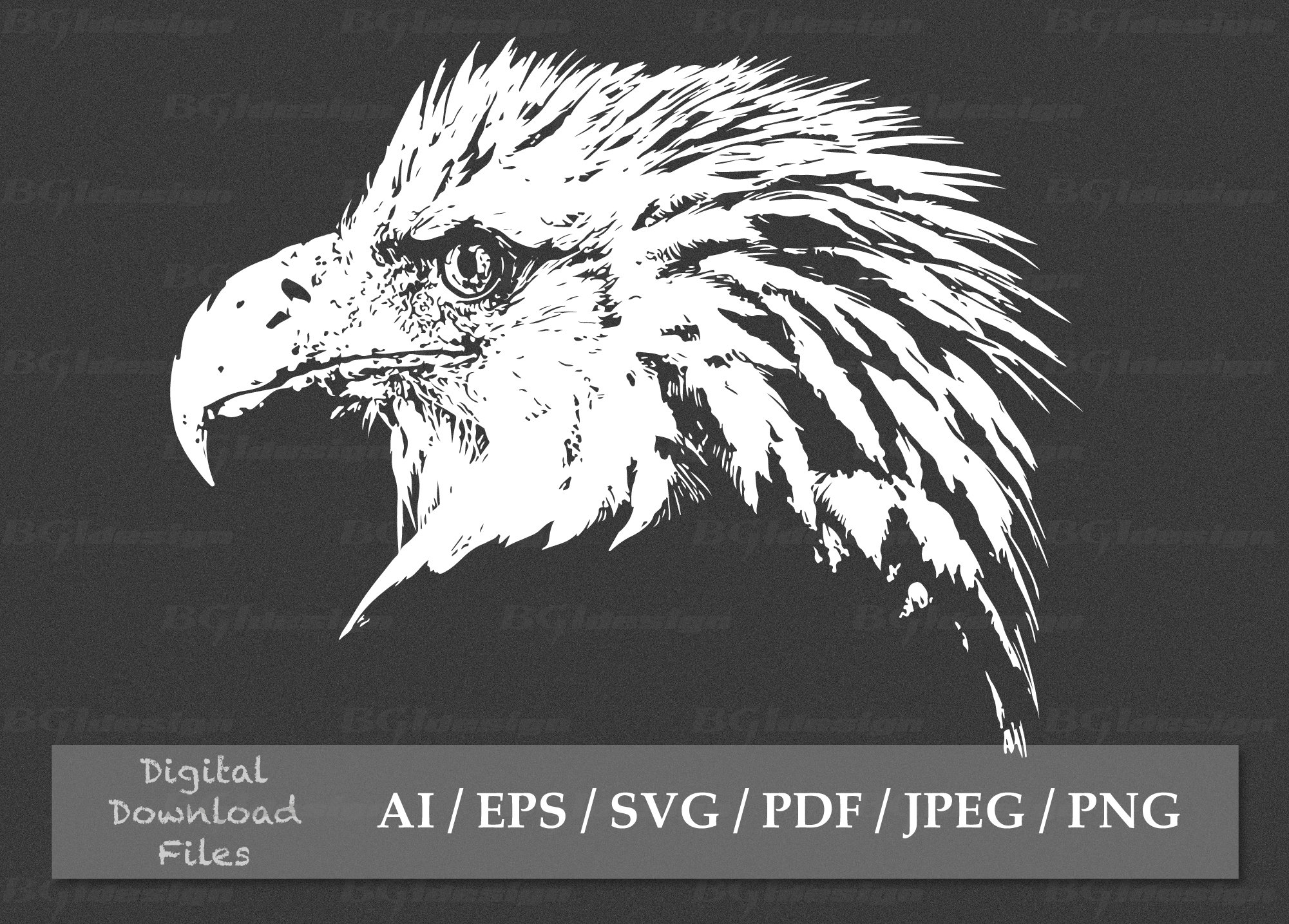 Eagle Vector Eps / Ai / Svg / Png / Jpeg Eagle Head Bald - Etsy