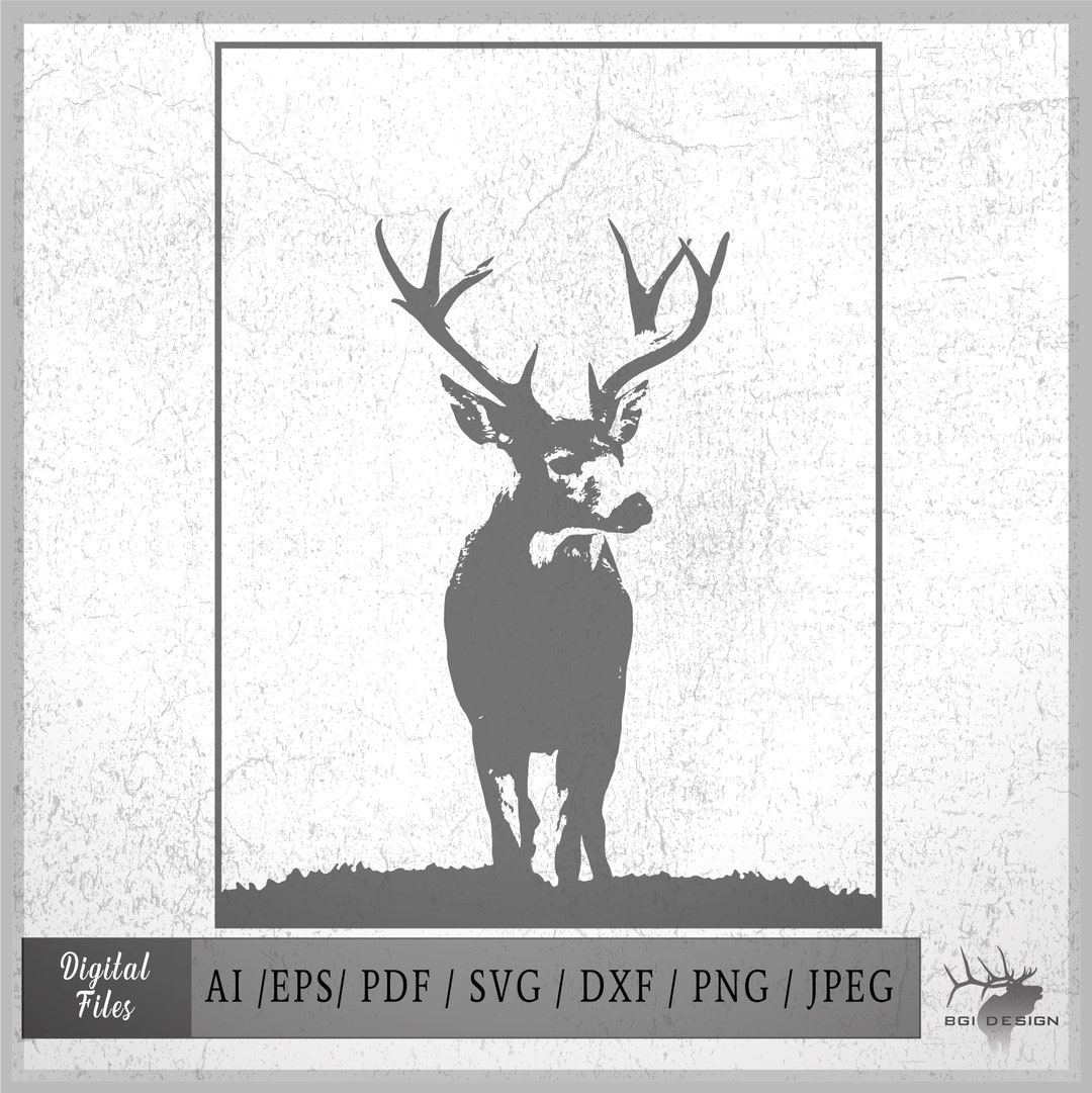 Blacktail Buck 02 Vector Eps / Ai / Pdf / Svg / Dxf / Png / Jpeg Buck ...