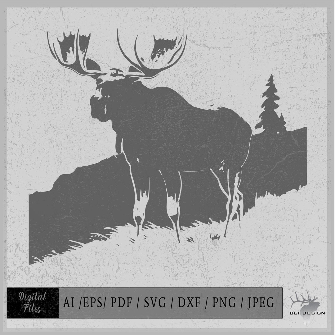 Moose 2214 Vector Eps / Ai / Svg / Dxf / Pdf / Png - Etsy