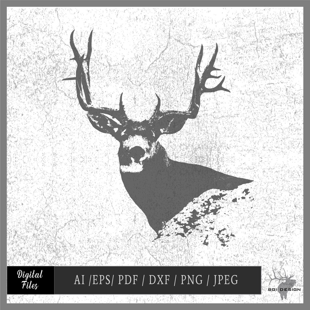 Mule Deer 77655 Vector Eps / Ai / Pdf / Dxf / Png / Jpeg Buck ...