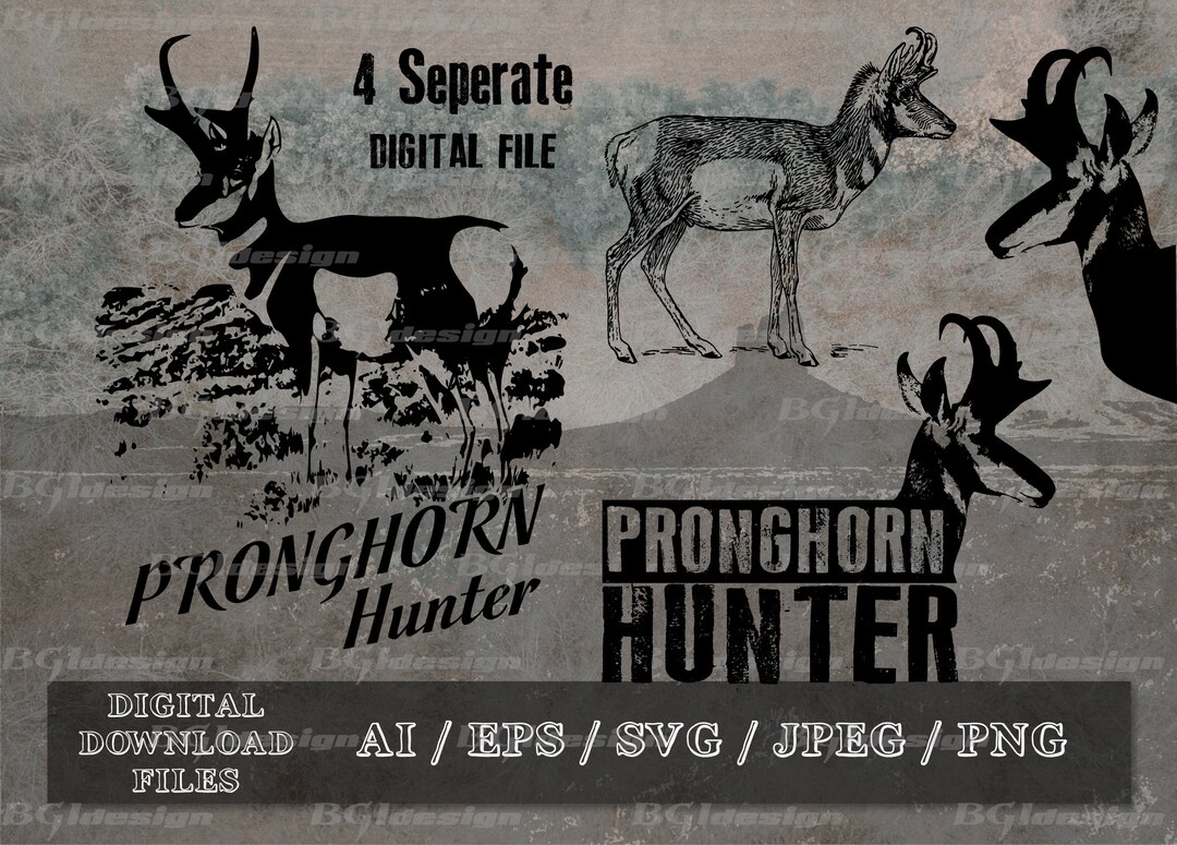 Pronghorn Vector Bundle 1 Eps / Ai / Svg / Pdf / Png Antelope - Etsy