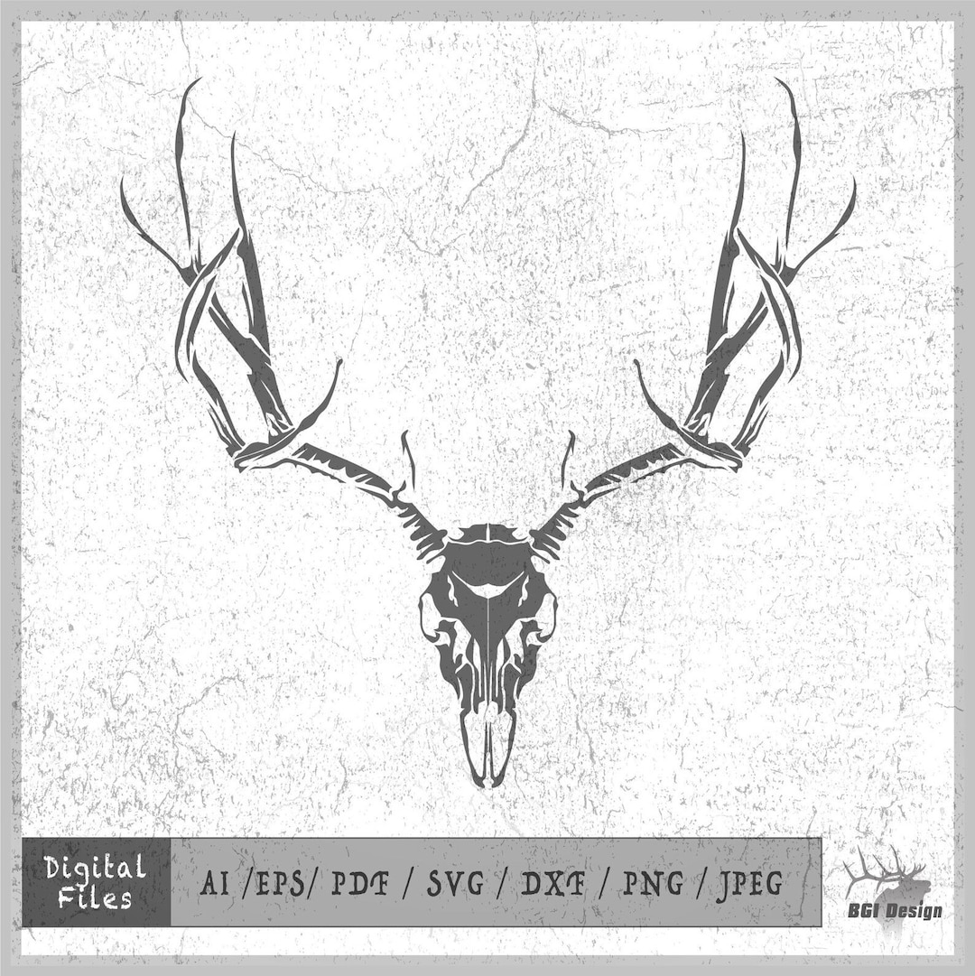 Deer Skull Vector Eps / Ai / Pdf / Dxf / Svg / Png / Jpeg - Etsy