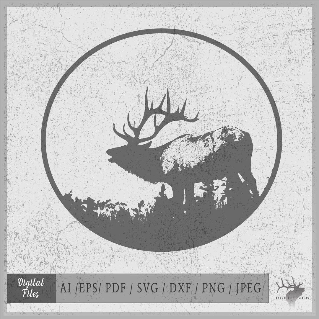 Elk Circle 1 Vector Eps / Ai / Svg / Png/ Pdf - Etsy