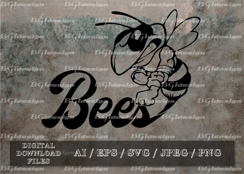 Bees BW Vector Files .ai / .eps / Pdf / Svg / Jpeg / Png Bees - Etsy