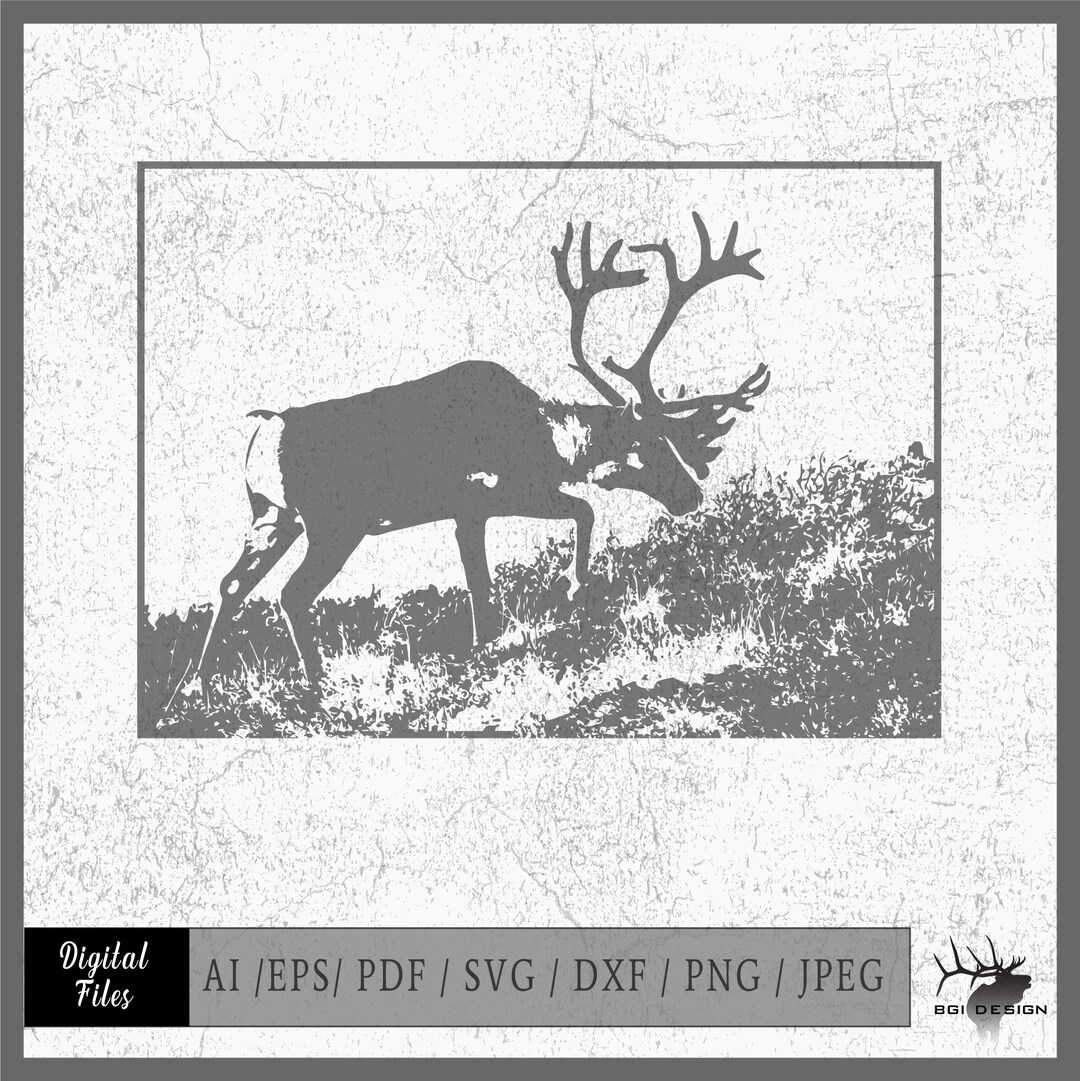 Caribou 4 Vector Eps / Ai / Svg / Png Reindeer Silhouette - Etsy