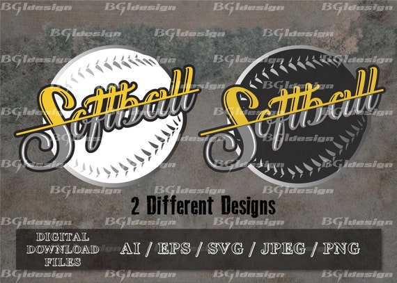Softball 1 Vector Files .ai / .eps / Pdf / Svg / Jpeg / Png - Etsy