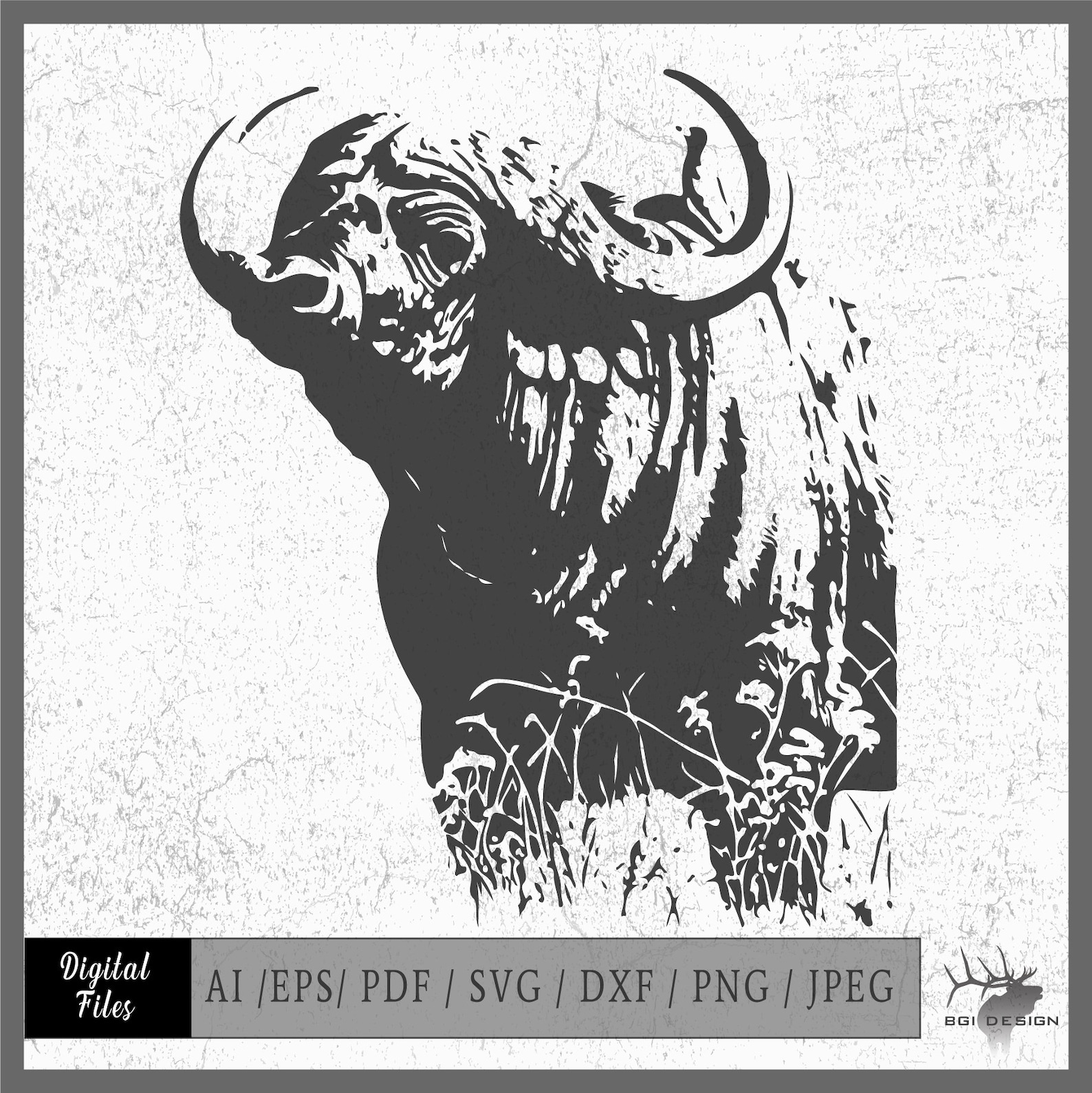 Water Buffalo 1 Vector Eps / Ai / Pdf / Svg / Dxf / Png / Jpeg Buffalo ...