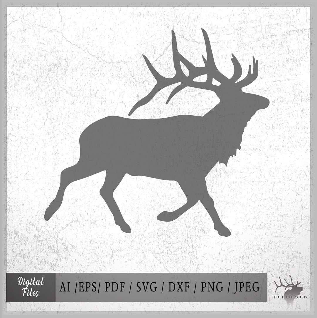 Elk 2236 Vector Eps / Ai / Svg / Pdf / Dxf / Png / Jpeg Bull Elk - Etsy