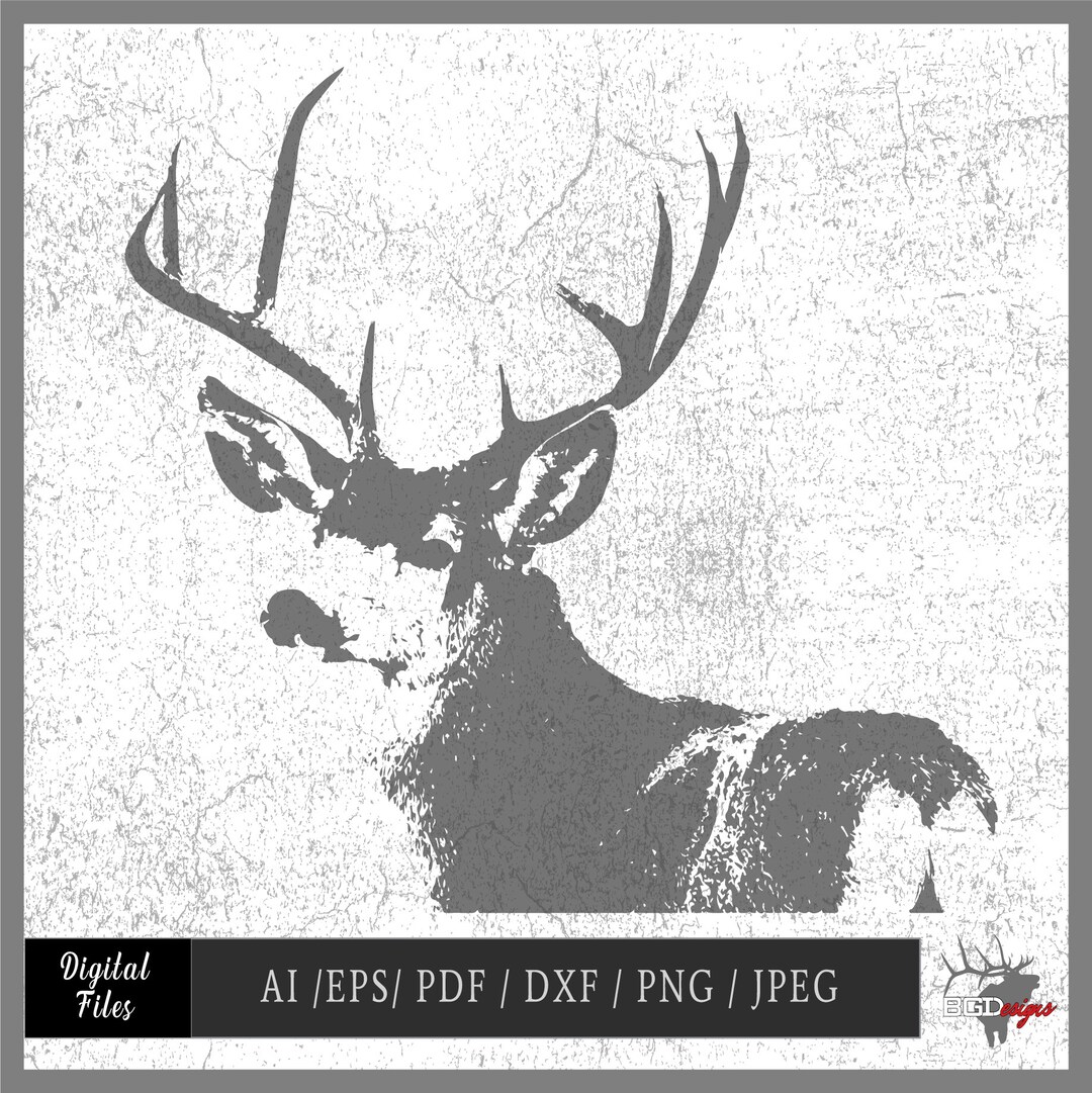 Mule Deer 72991 Vector Eps / Ai / Pdf / Dxf / Png / Jpeg Buck ...