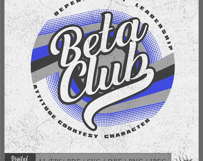 Beta Club Vector Files .ai / .eps / Pdf / Svg / Dxf / Png - Etsy