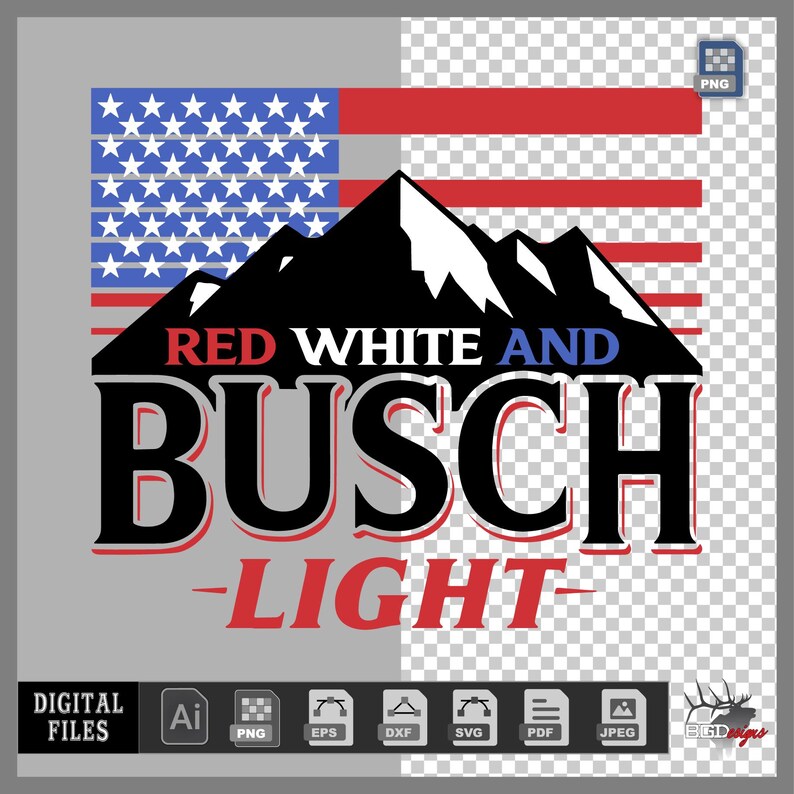 Busch Red White Blue Vector Files Busch Beer Patriot - Etsy