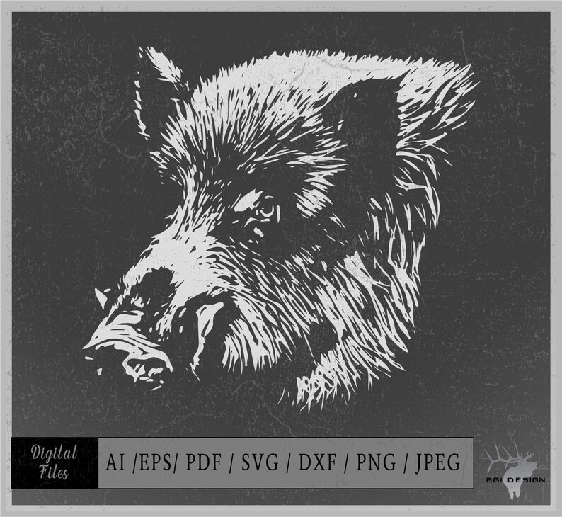 Wild Hog Vector Eps / Ai / Svg / Pdf / Dxf / Png / Jpeg Wild Pig - Etsy