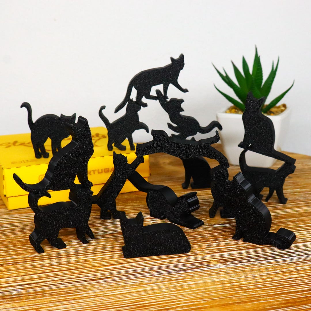 Stack the Cats Game, Cat Balancing Game With 15 Pieces, Fun Cat Toy ...