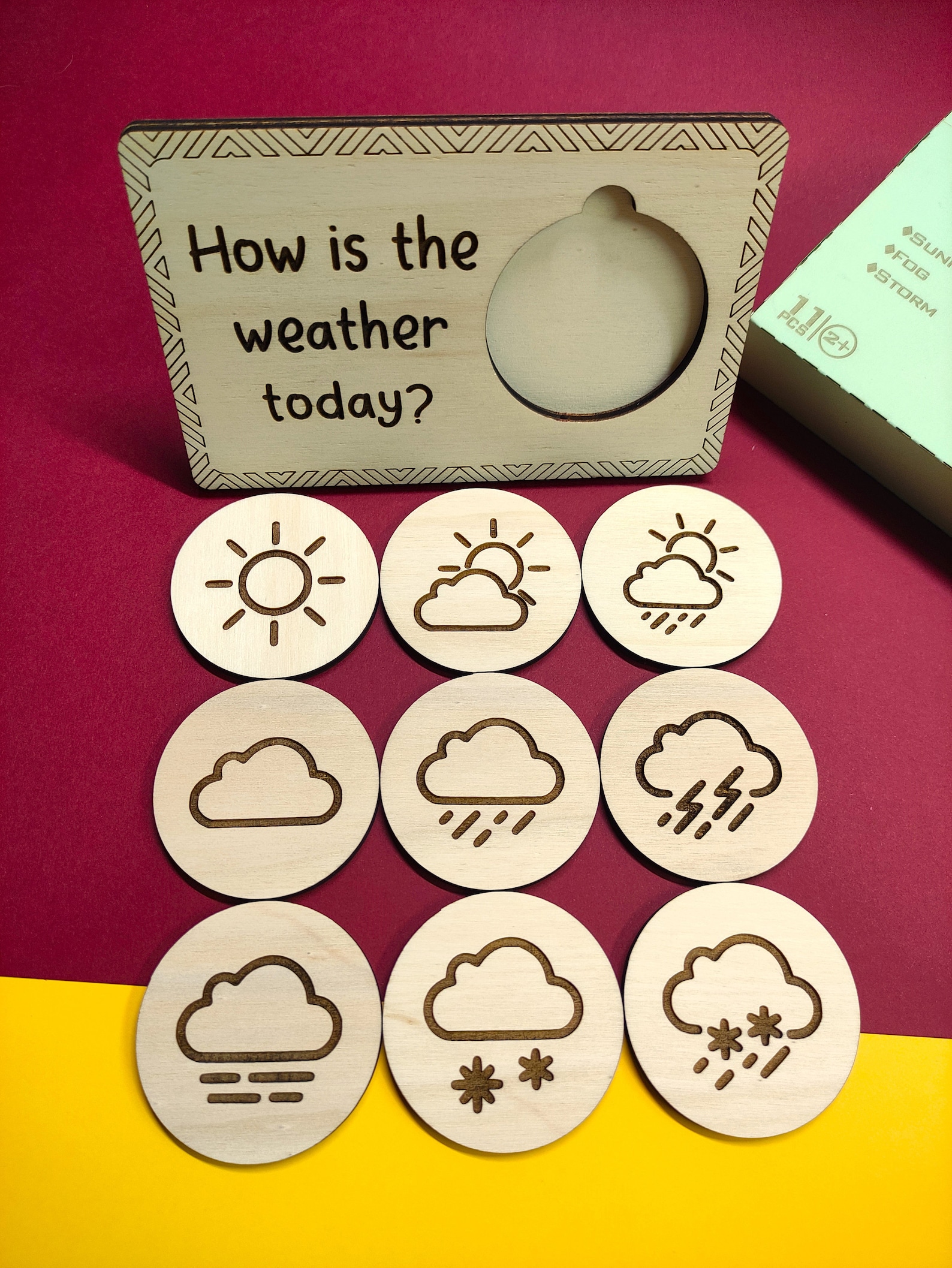 Wooden Weather Board Montessori Toy for Kids and Toddlers - Etsy