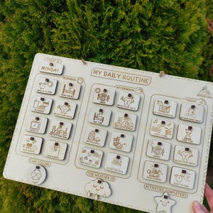 Wooden Daily Routine Board, My Daily Routine, Child's Routine, Task ...