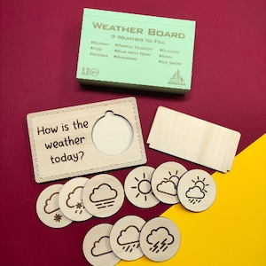 Wooden Weather Board, Montessori Toy for Kids and Toddlers ...