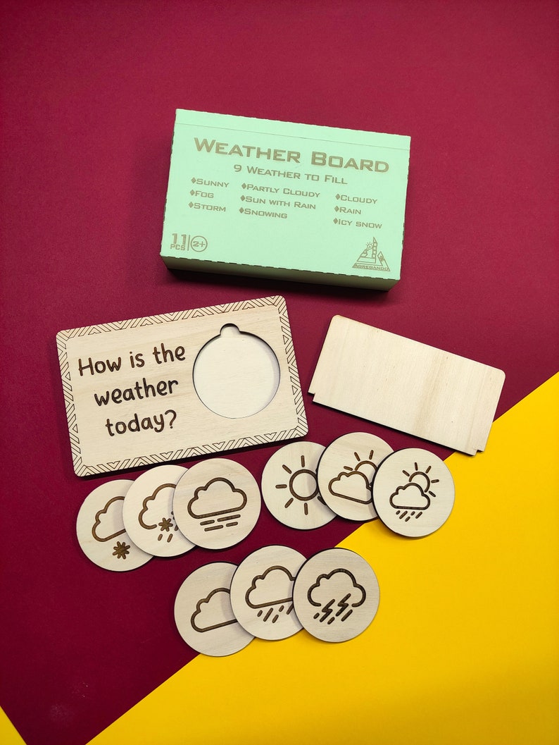 Wooden Weather Board Montessori Toy for Kids and Toddlers - Etsy