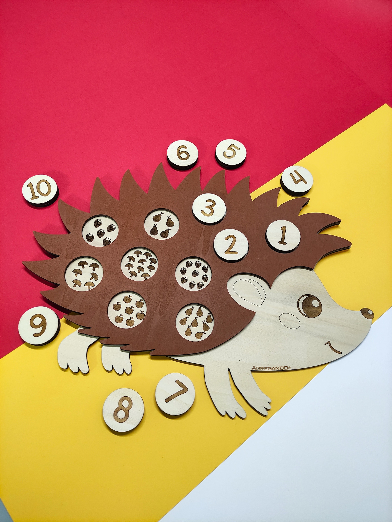 Wooden Puzzle Forest Hedgehog Toy Counting Number With - Etsy
