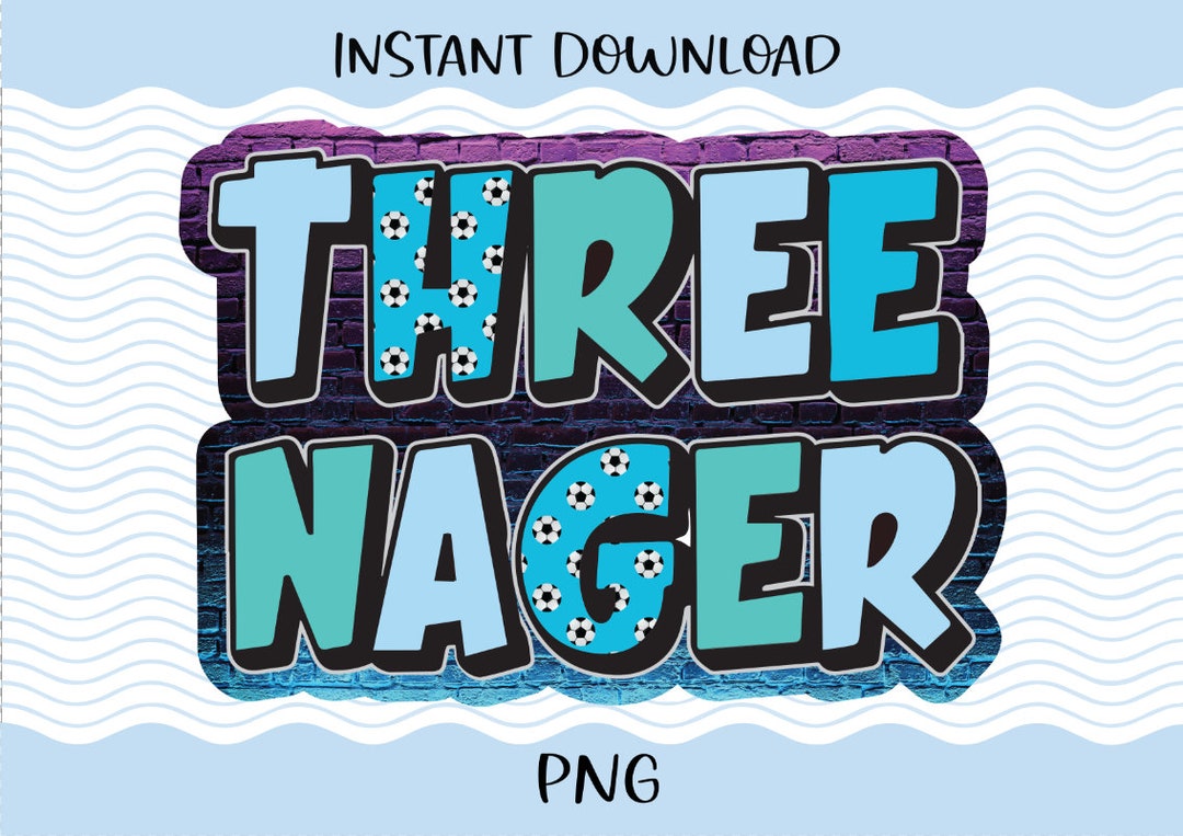 Three Nager PNG Instant Download Boys 3rd Birthday Clip Art Sublimation ...