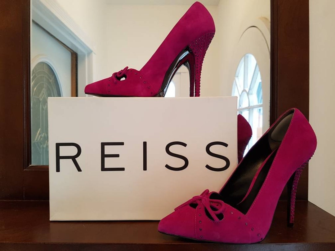 Skyscraper High Heels by Reiss in Fuchsia Pink Suede With Sparkly ...