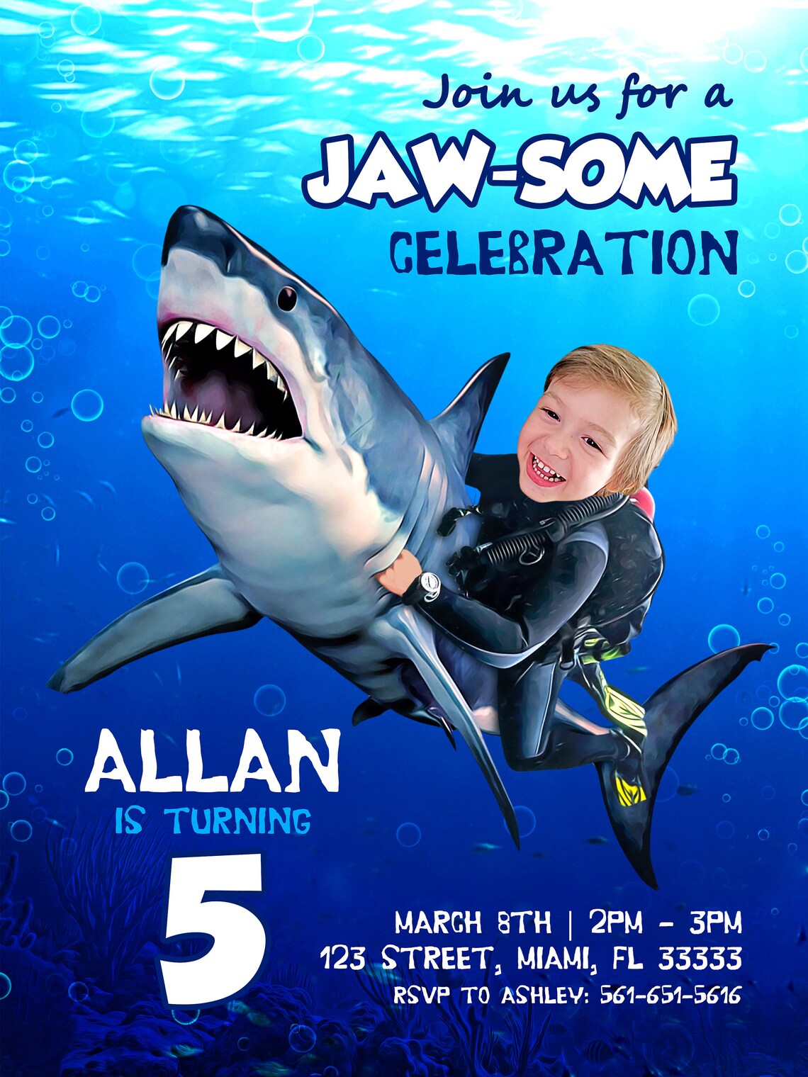 Personalized Shark Invitation Shark Invitation Baby Shark | Etsy