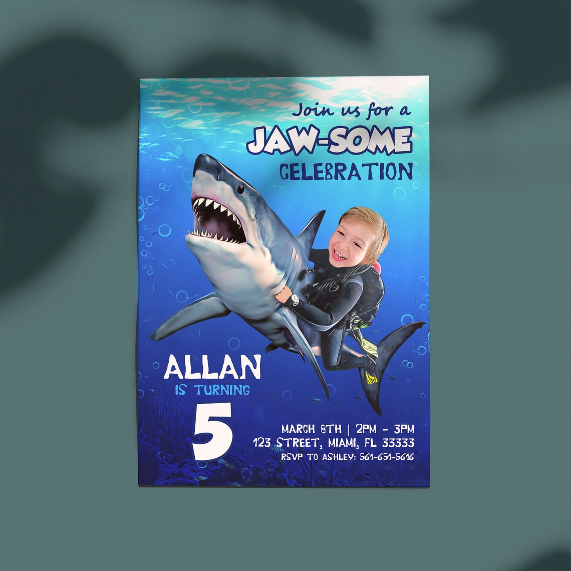 Personalized Shark Invitation Shark Invitation Baby Shark | Etsy