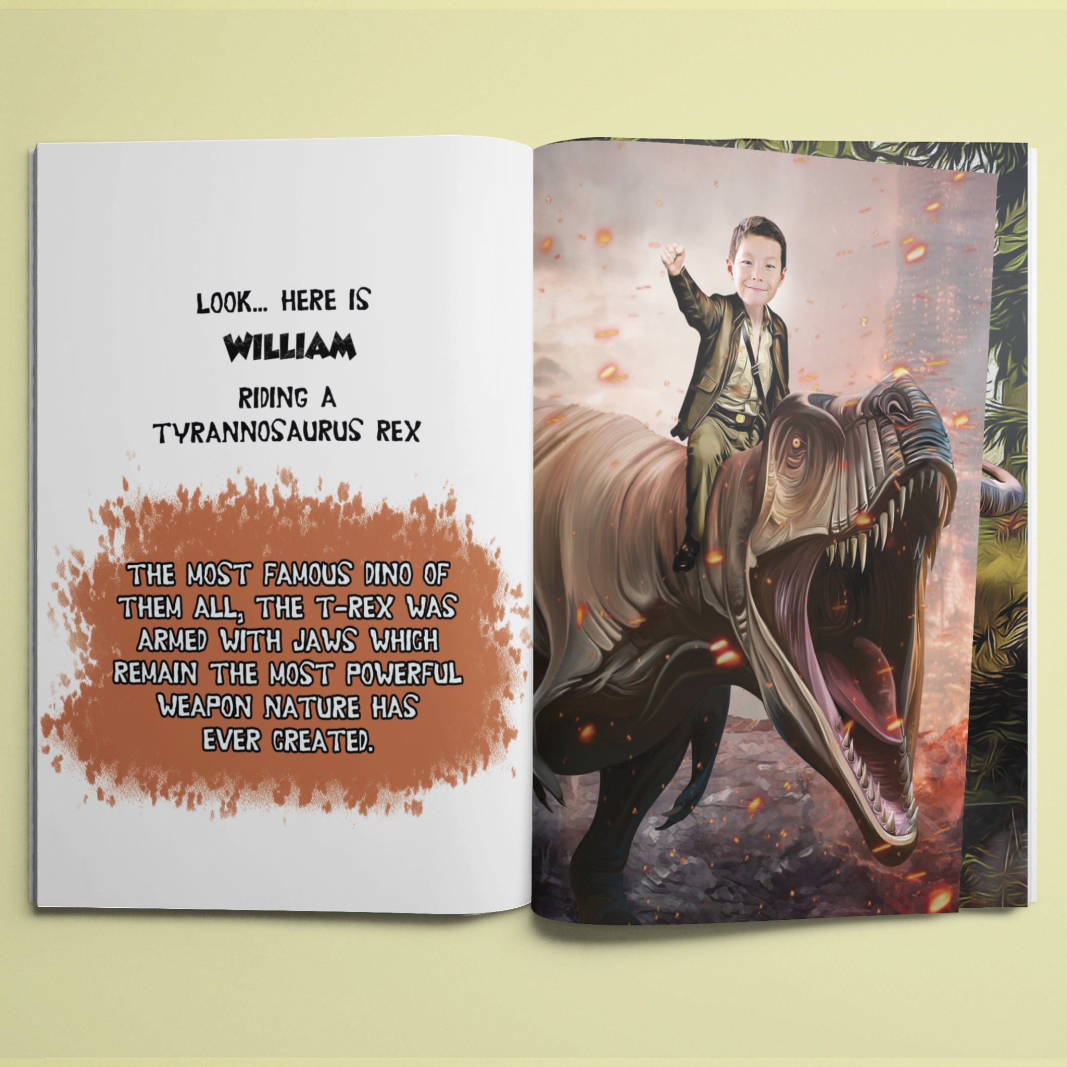 Personalized Children's Book the Dinosaur Rider Custom - Etsy