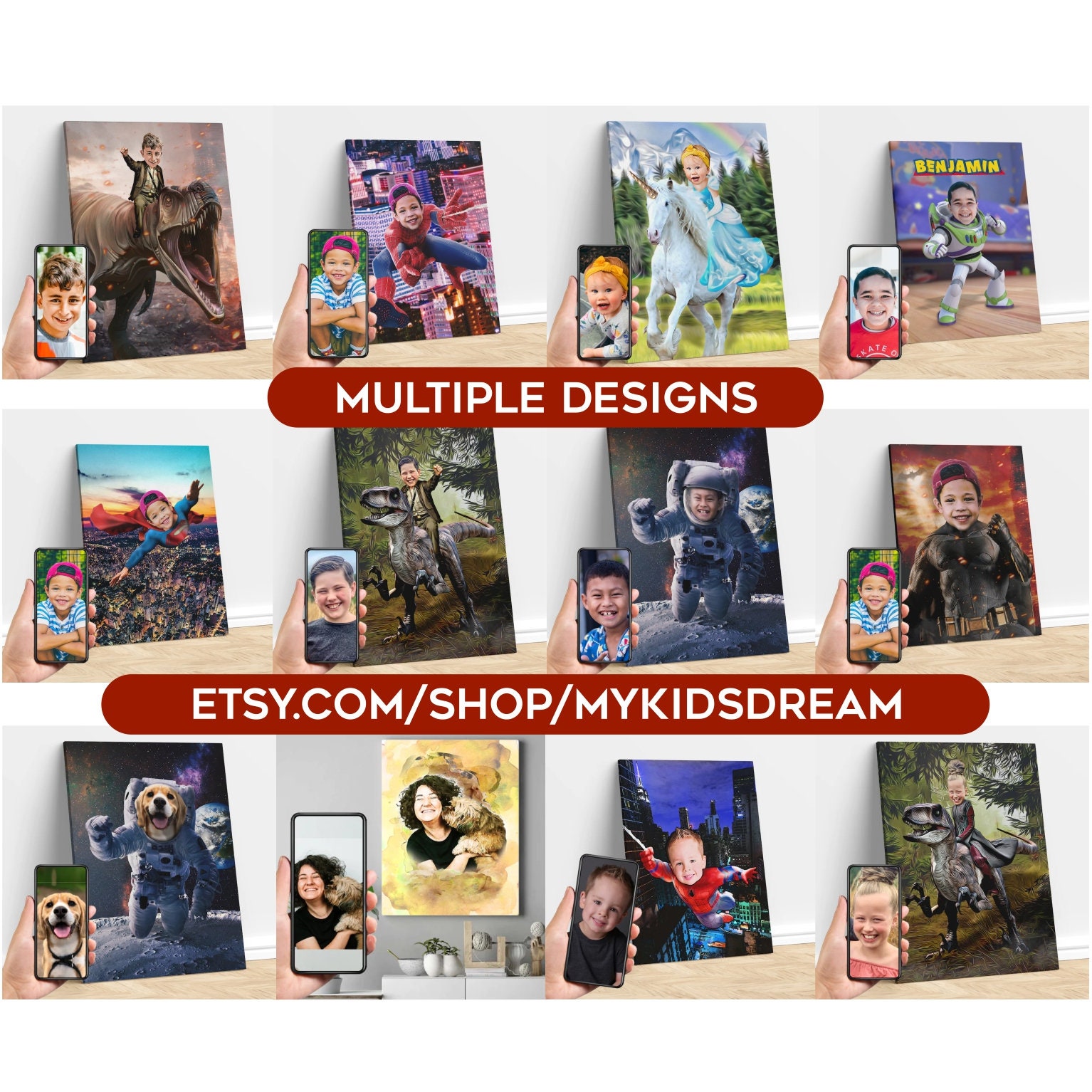 Personalized Boy Riding a Triceratops Dinosaur Art Custom - Etsy