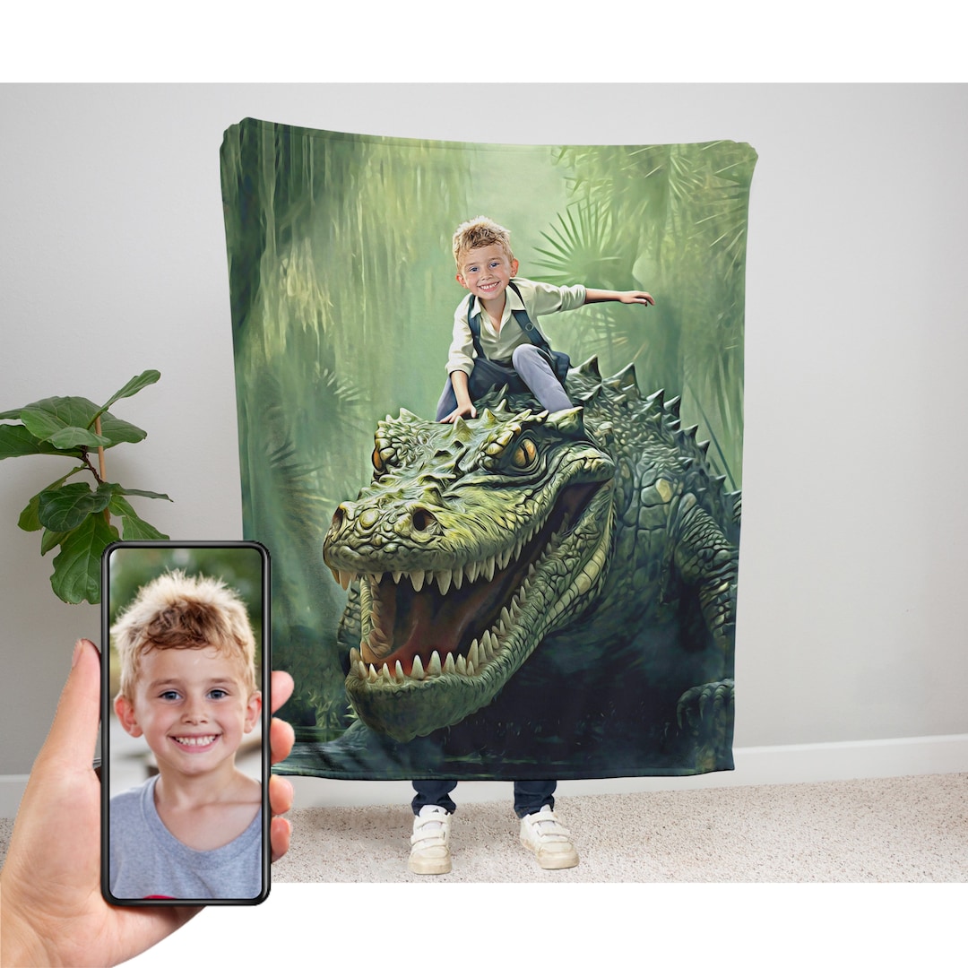 Personalized Alligator Blanket, Custom Velveteen Plush Blanket ...