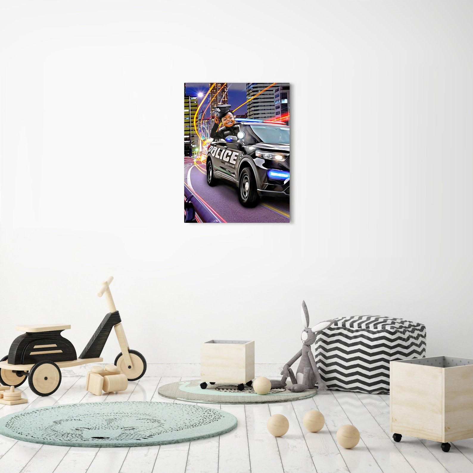 Personalized Boy Cop Police Art Custom Portrait From Photo - Etsy