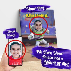 Personalized Buzz Lightyear Canvas, Buzz Gift, Custom Buzz Portrait ...