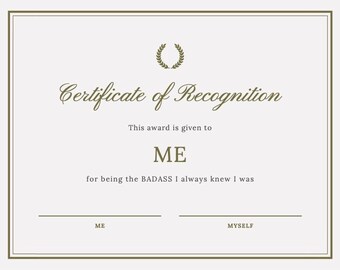 Badass Certificate - Etsy