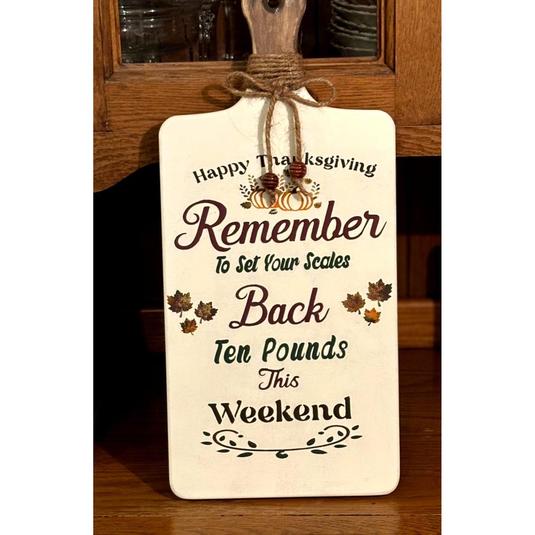 Hand Crafted, Thanksgiving, Large, Cutting Board, Decorative Sign, Set ...