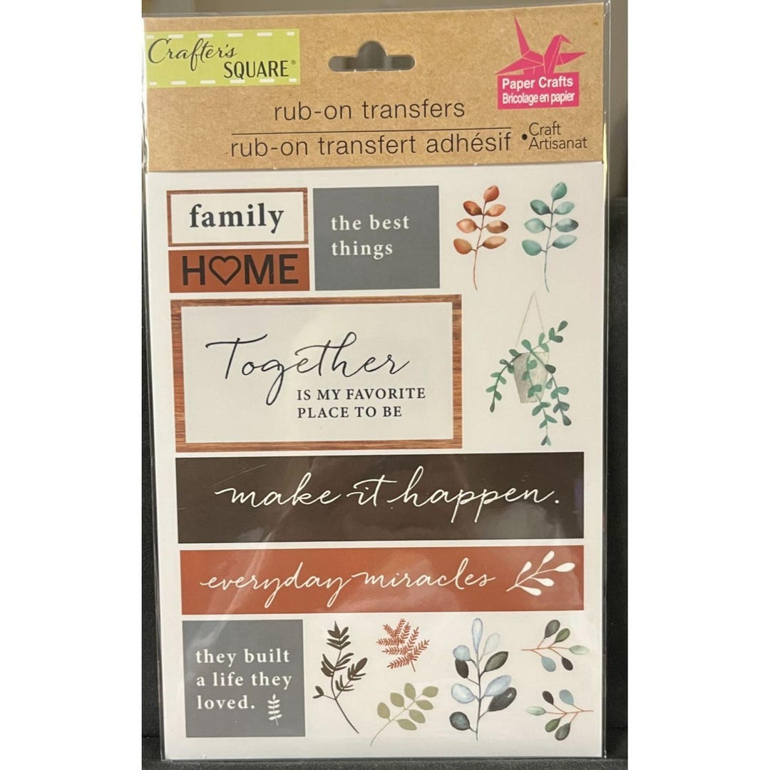 Crafters Square, Rub on Transfers, Home, Family, Together, Make It ...