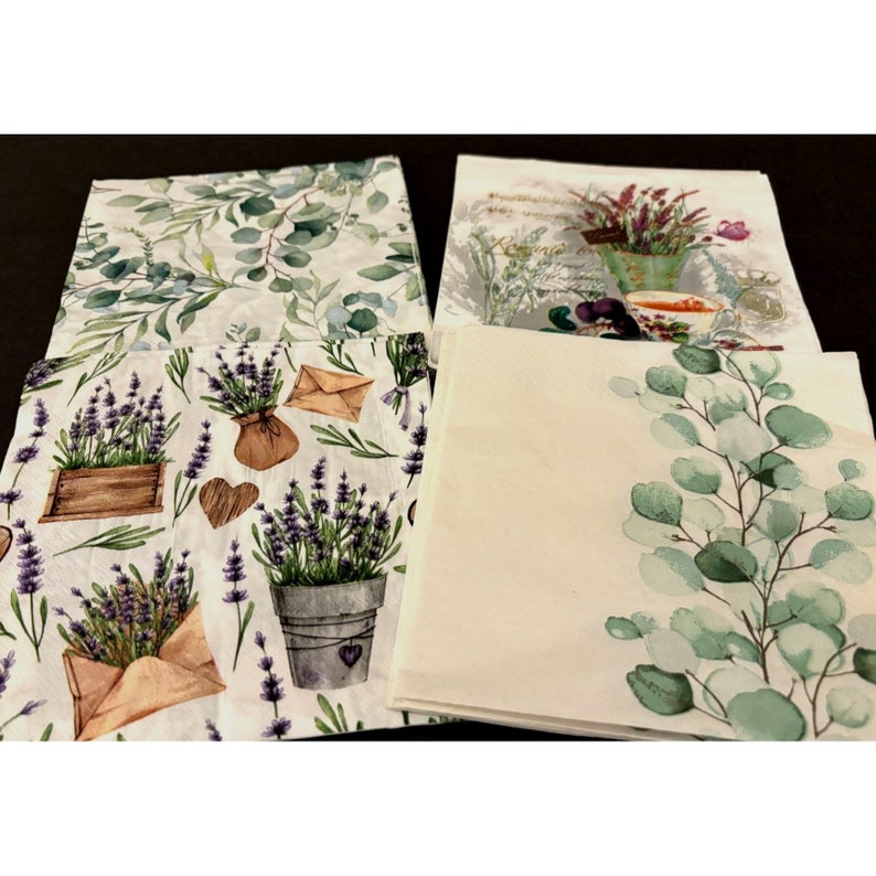 Floral Design Napkin Pack for Decoupage, Paper Crafts, Crafting 4 ...