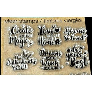 Clear Stamp, Set of 15, Encouragement Scrapbooking, Card Making ...