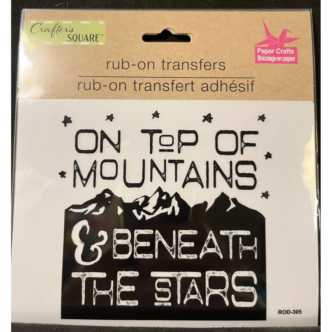 Mountains, Stars, Rub on Transfer. Multi Surface Use. Crafting, Paper ...
