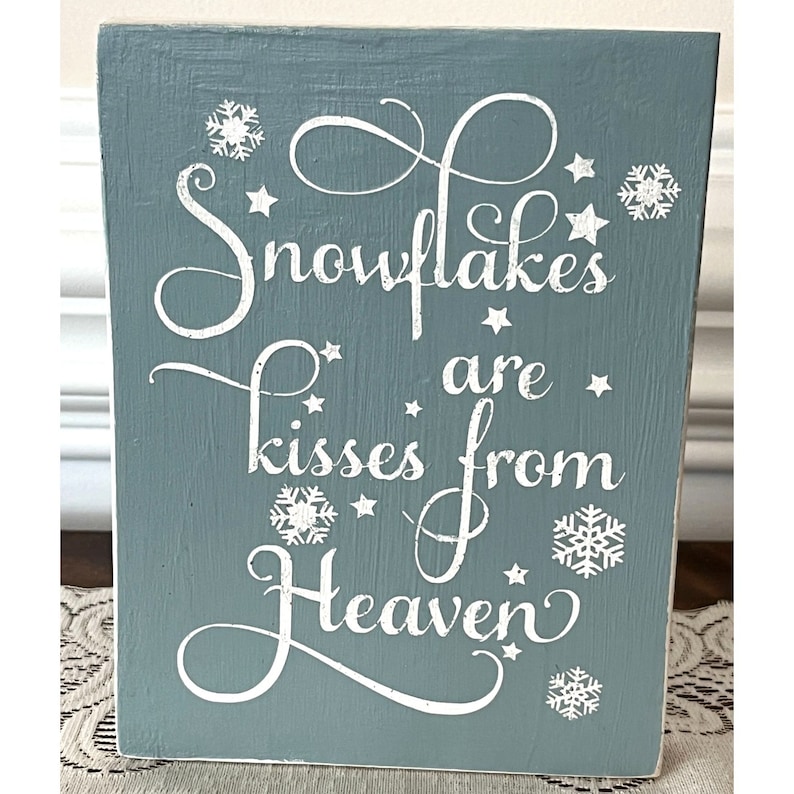 Snowflakes Wood Sign, Winter, Snowflakes From Heaven, Standing Sign ...