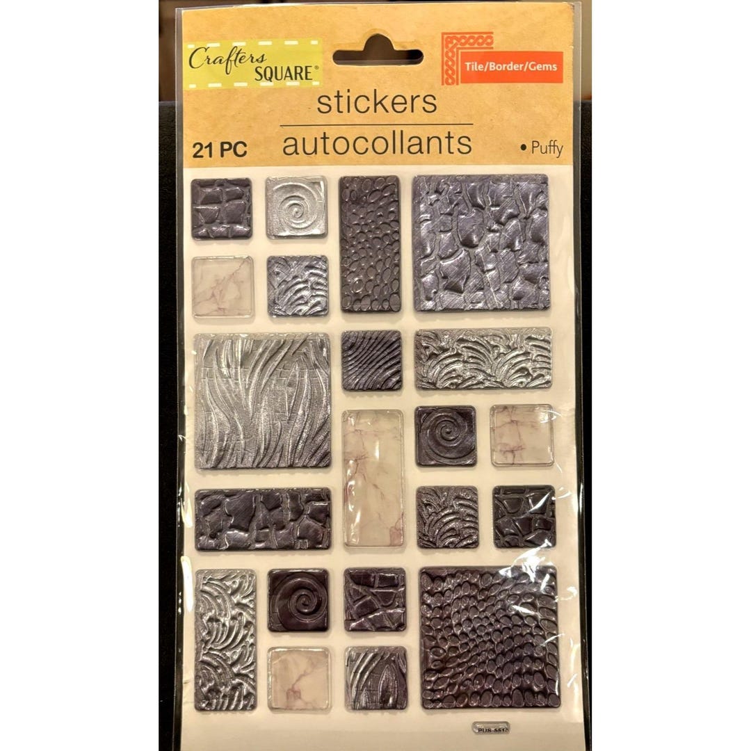 Crafter's Square, Metallic, Tile, Puffy Stickers, Scrapbooking ...