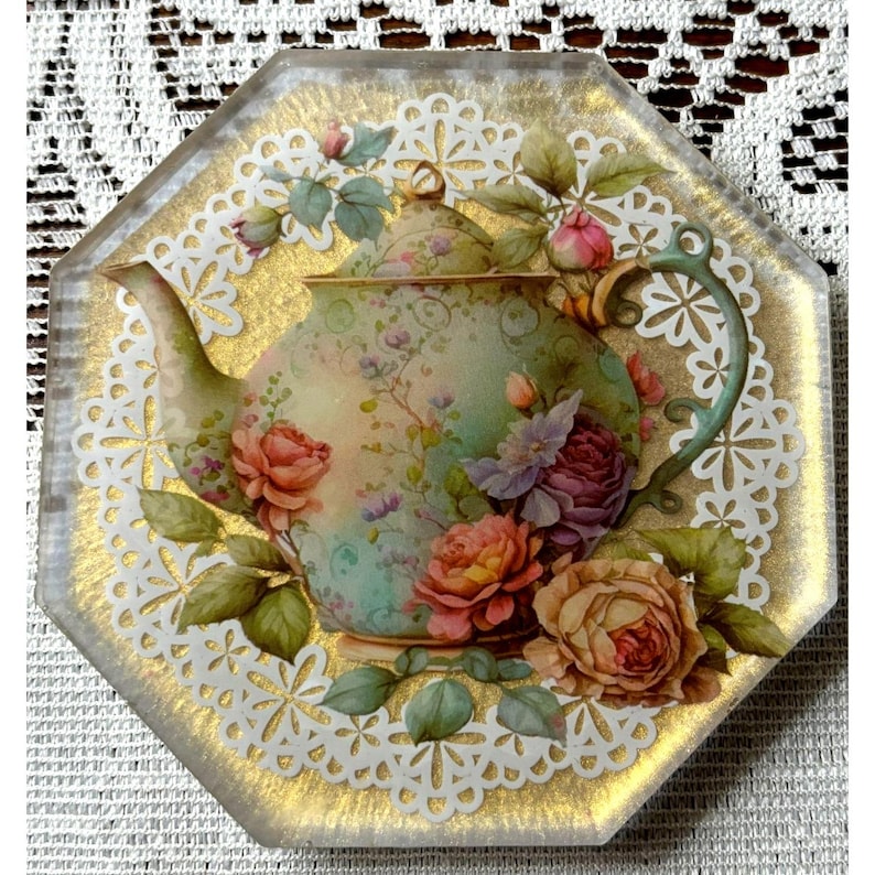 Vintage Style, Hand Crafted, Resin, Tea Cup, Teapot, Tea Party, Themed ...