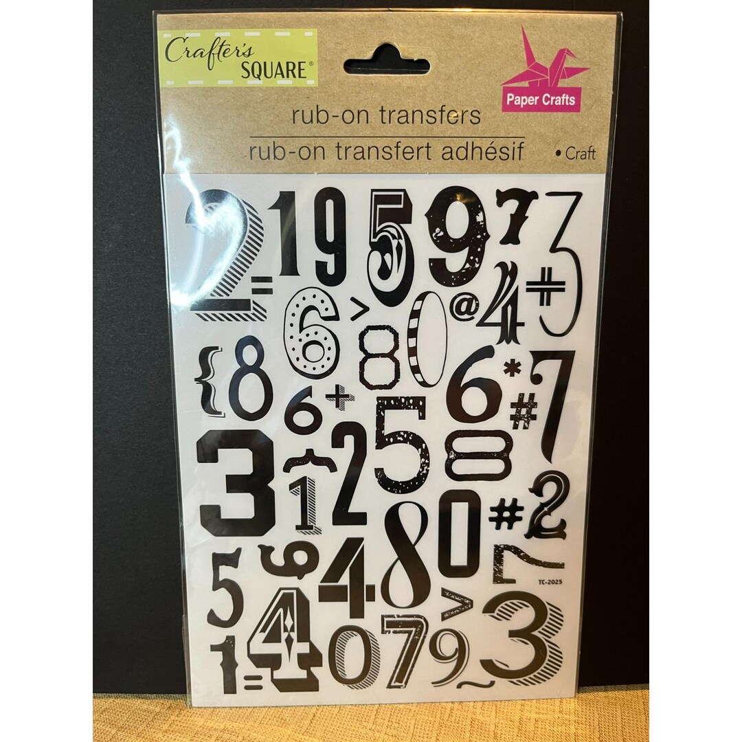 Numbers and Symbols Black/white Rub on Transfers for Crafts ...