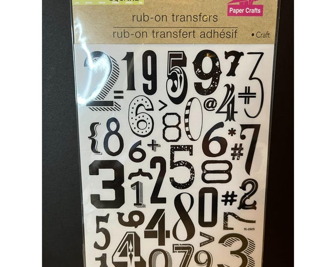 Numbers and Symbols Black/white Rub on Transfers for Crafts ...