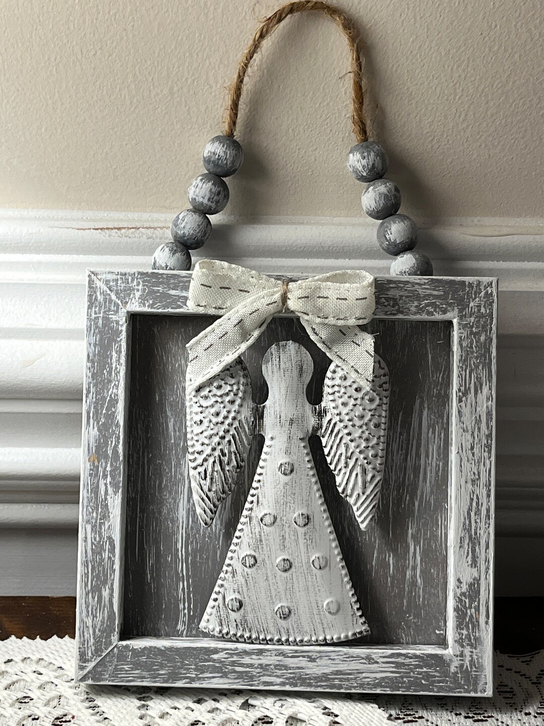 Shadow Box Angel, Wood, Metal Angel in Shadowbox. See Description - Etsy