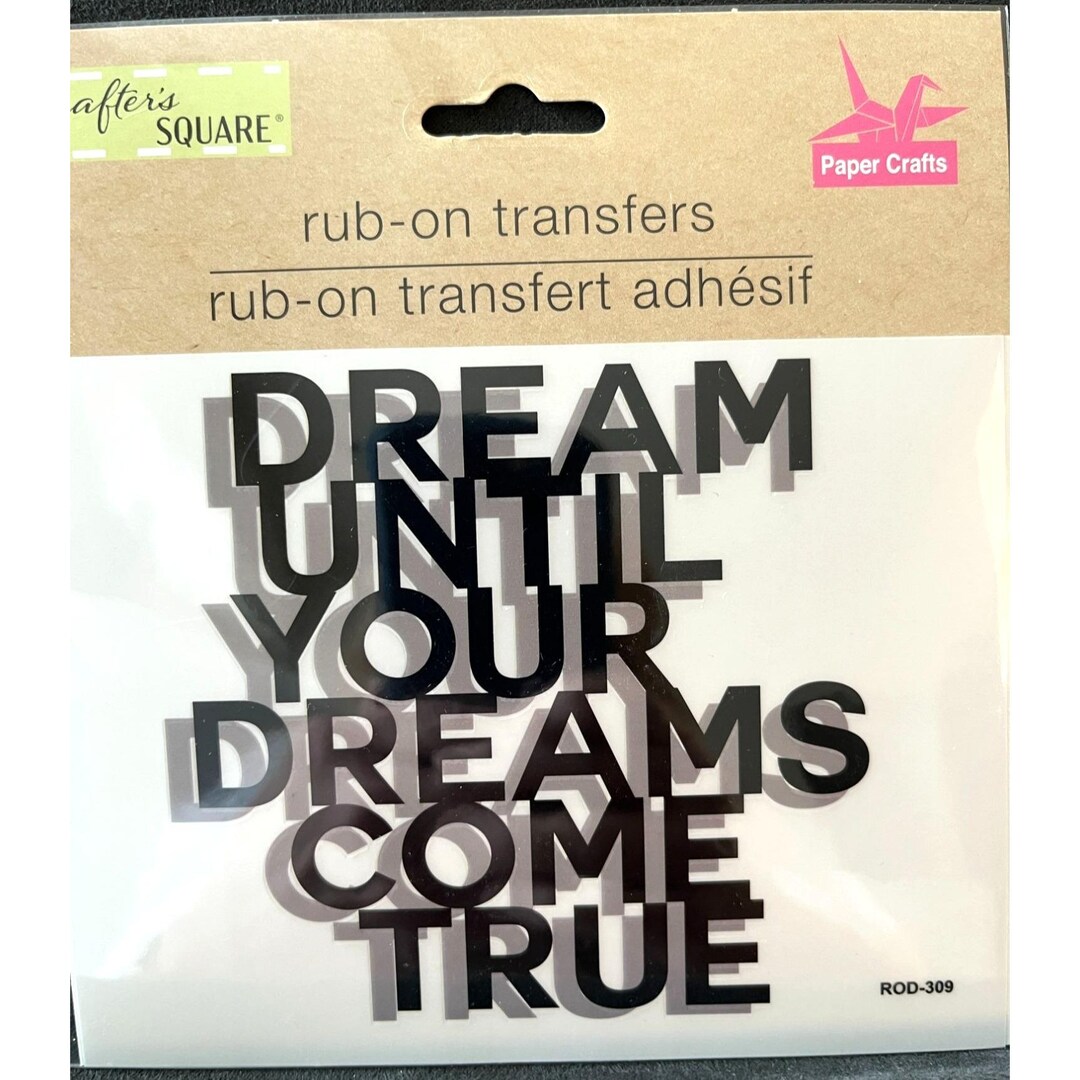 Crafters Square Rub on Transfer, Inspiration, 1 Pc. "dream" Easy to ...