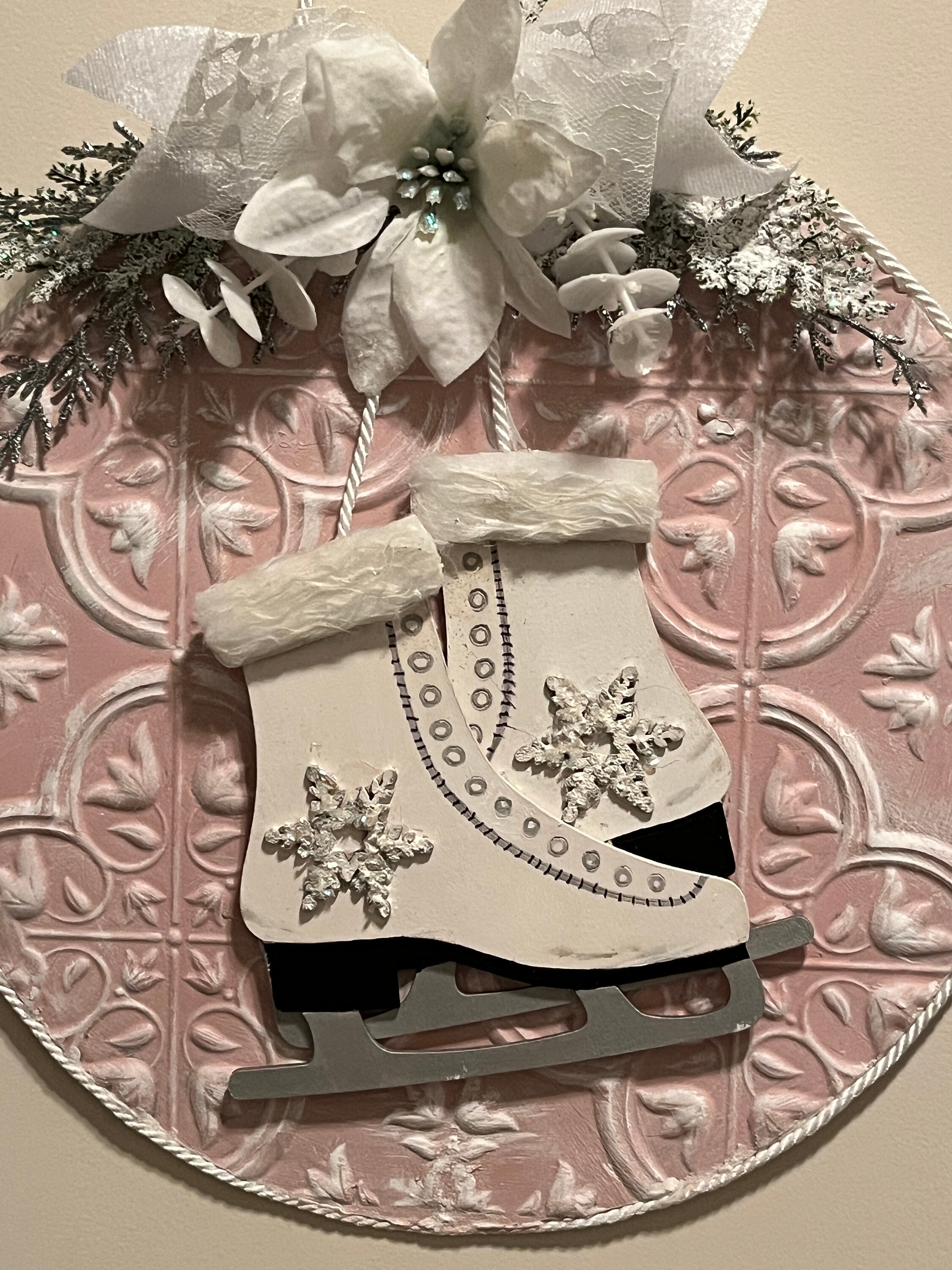 Winter, Victorian Style, Ice Skating Themed Hanging Sign. Winter Decor ...